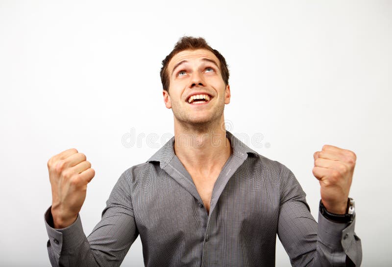 Win or Succes Concept - Man Happy for His Luck Stock Photo - Image of ...
