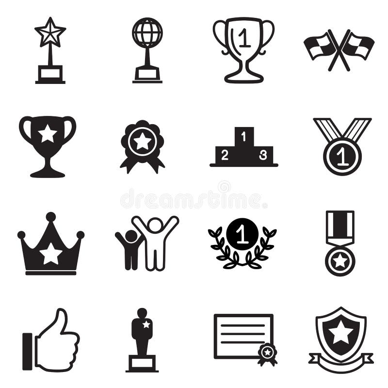 Win and success icons set stock vector. Illustration of logo - 72450174