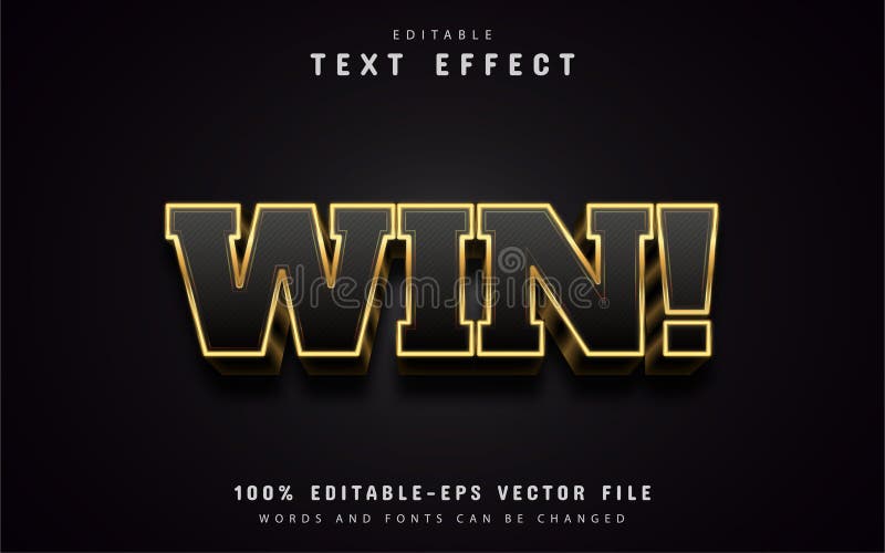 Win Text, 3d Gold Style Text Effect Stock Vector - Illustration of ...