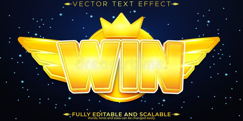 Win Text Effect, Editable Game and Golden Text Style Stock Vector ...