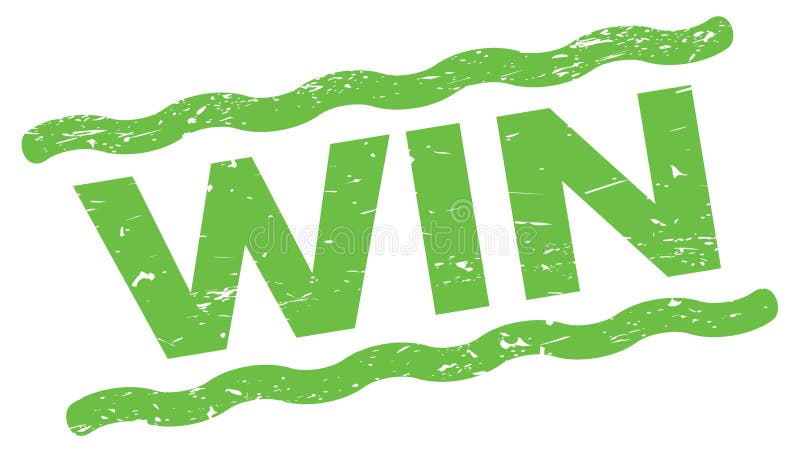 WIN Text on Green Lines Stamp Sign Stock Illustration - Illustration of ...