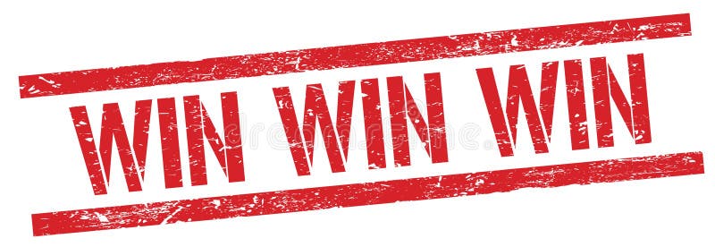 WIN WIN WIN Text on Red Grungy Rectangle Stamp Stock Image - Image of ...