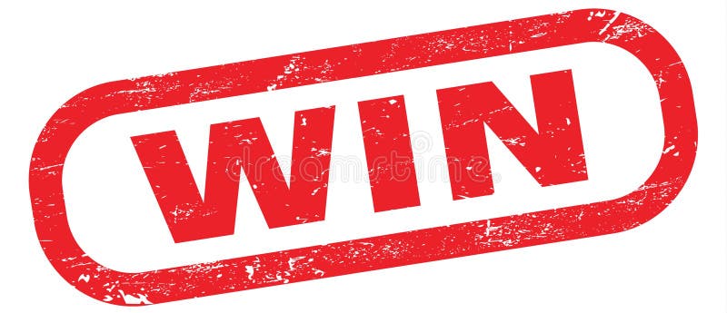 WIN, Text on Red Rectangle Stamp Sign Stock Illustration - Illustration ...
