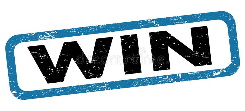 WIN Text Written on Blue-black Rectangle Stamp Stock Illustration ...