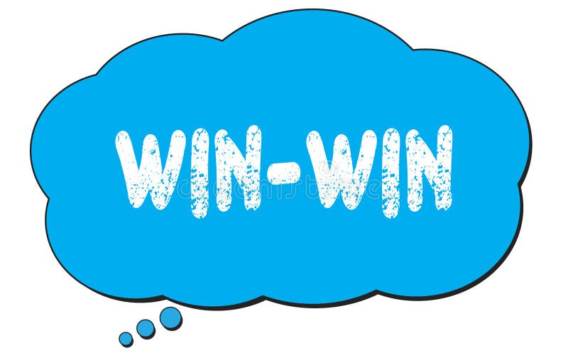 WIN-WIN Text Written on a Blue Thought Bubble Stock Illustration ...