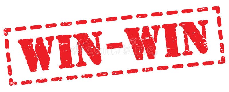 WIN-WIN Text Written on Red Stamp Sign Stock Illustration ...