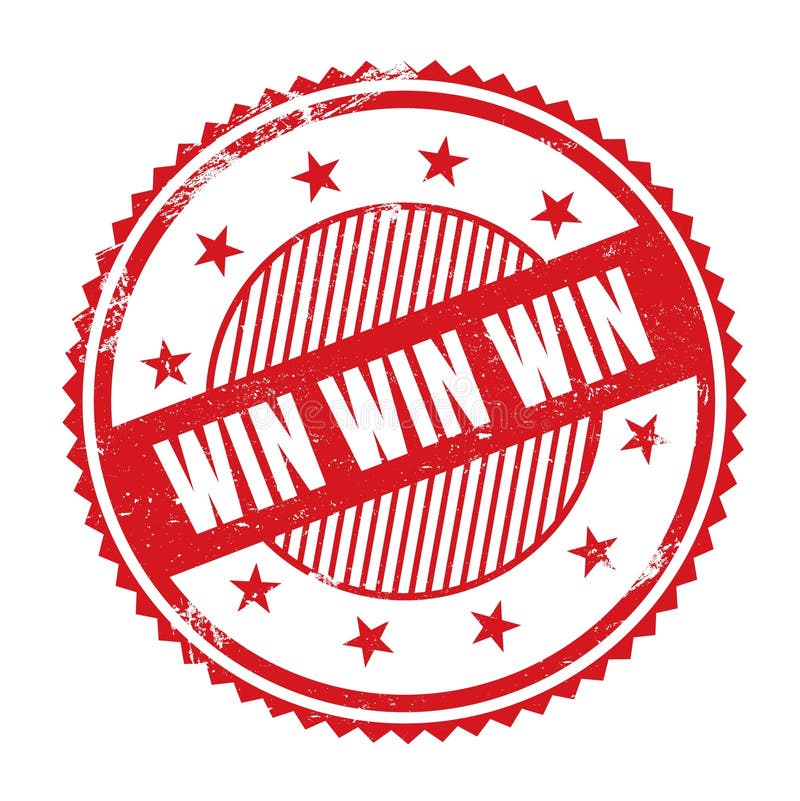 WIN WIN WIN Text Written on Red Grungy Round Stamp Stock Illustration ...