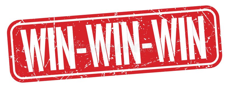 WIN-WIN-WIN Text Written on Red Stamp Sign Stock Illustration ...