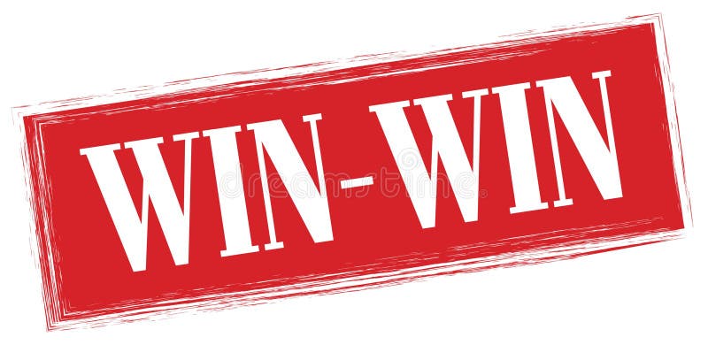 WIN-WIN Text Written on Red Stamp Sign Stock Illustration ...