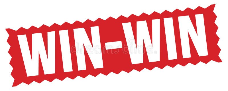 WIN-WIN Text Written on Red Stamp Sign Stock Illustration ...
