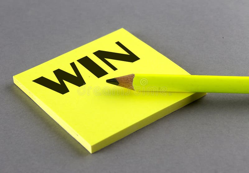 Win Text Written Sticky Grey Background Stock Photos - Free & Royalty ...