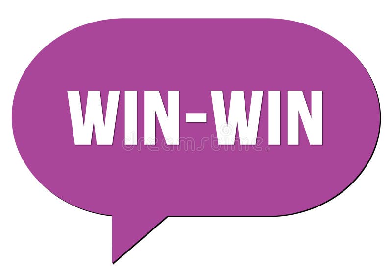 WIN-WIN Text Written in a Violet Speech Bubble Stock Illustration ...