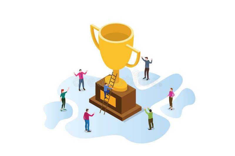 Win Together in Business Concept with Modern Flat Isometric Style Stock ...