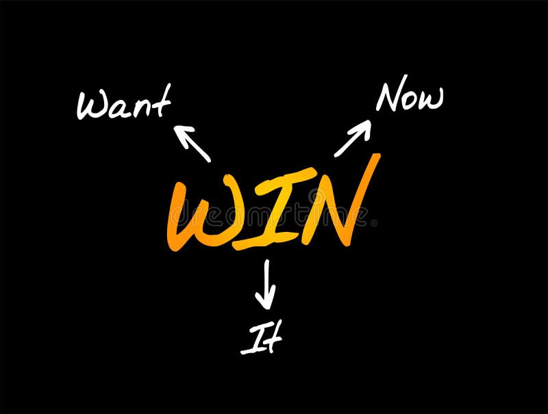 WIN - Want it Now Acronym, Concept Background Stock Illustration ...