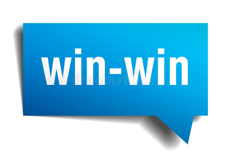 Win-win Blue 3d Realistic Paper Speech Bubble Stock Vector ...