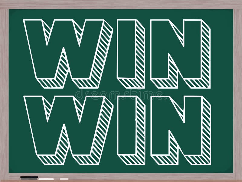 Win Win Concept on Blackboard Stock Illustration - Illustration of ...