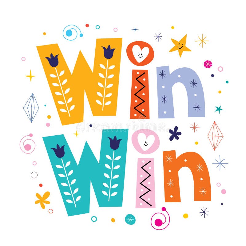 Win Win Decorative Lettering Text Stock Vector - Illustration of result ...