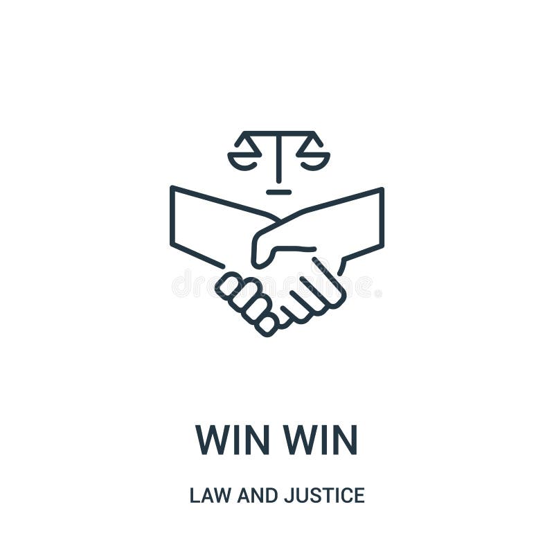 Win Win Icon Vector from Law and Justice Collection. Thin Line Win Win ...