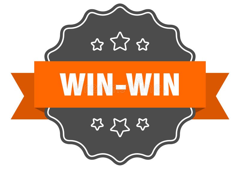 Win-win label stock vector. Illustration of orange, winner - 160025728