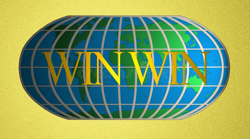 Win Win between Man and World Stock Illustration - Illustration of ...