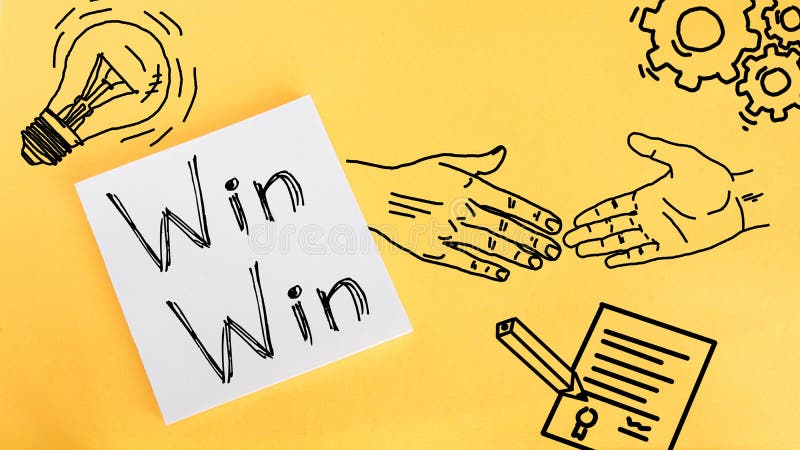 Win Win Situation Strategy is Shown Using the Text Stock Photo - Image ...