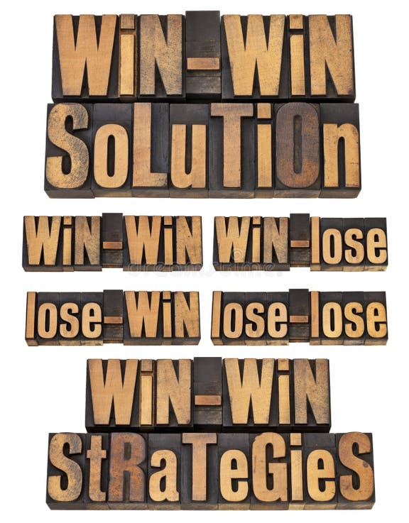 Win-win Strategy in Letterpress Stock Photo - Image of resolution, game ...