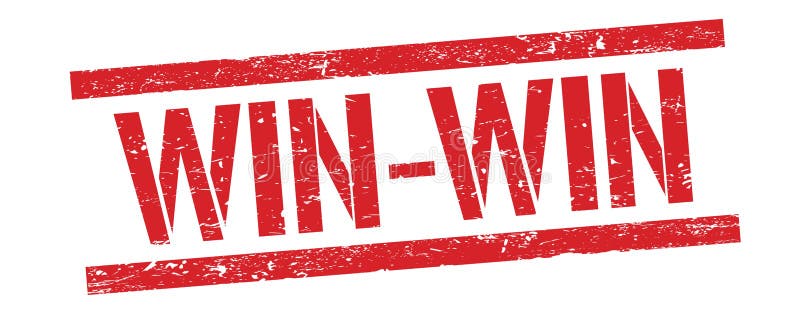 WIN-WIN Text on Red Vintage Lines Stamp Stock Illustration ...