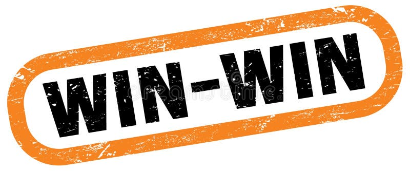 WIN-WIN, Text Written on Orange-black Stamp Sign Stock Illustration ...