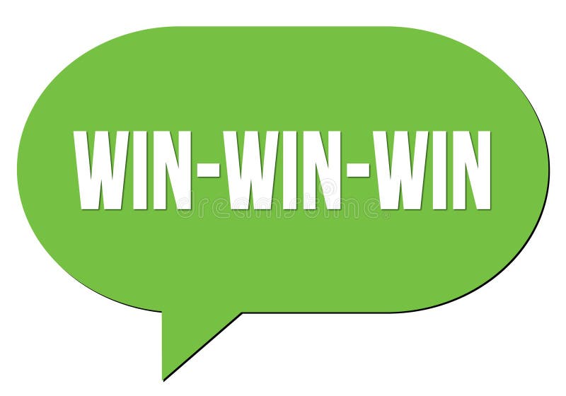 WIN-WIN-WIN Text Written in a Green Speech Bubble Stock Illustration ...