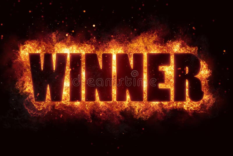 Win Winner Game Fire Burn Flame Text is Explode Stock Illustration ...