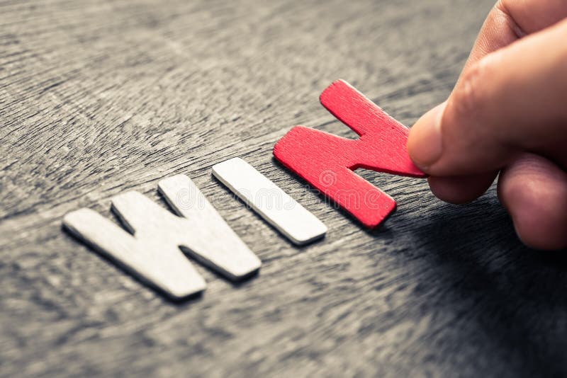 Win wood letters stock photo. Image of contest, advantage - 103553514