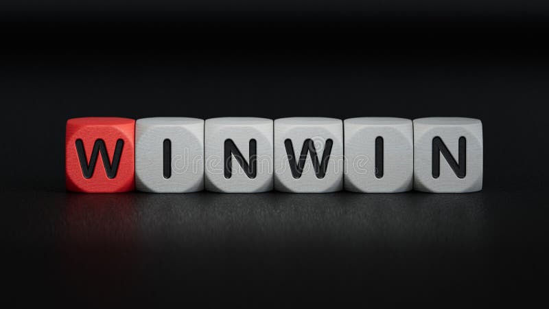 Win-Win on Wooden Cubes. Business. Strategy Stock Illustration ...