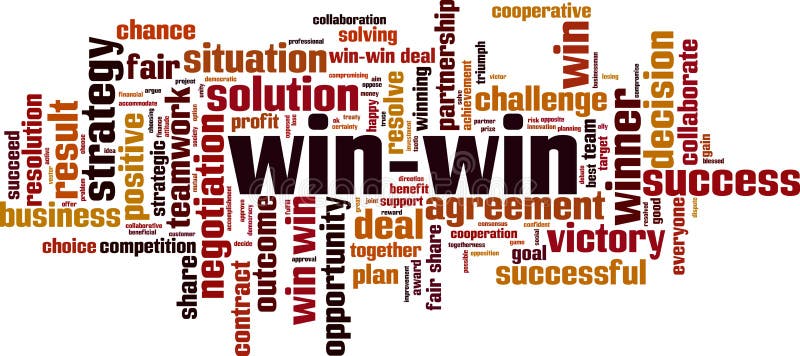 Win-win word cloud stock vector. Illustration of consensus - 173450593