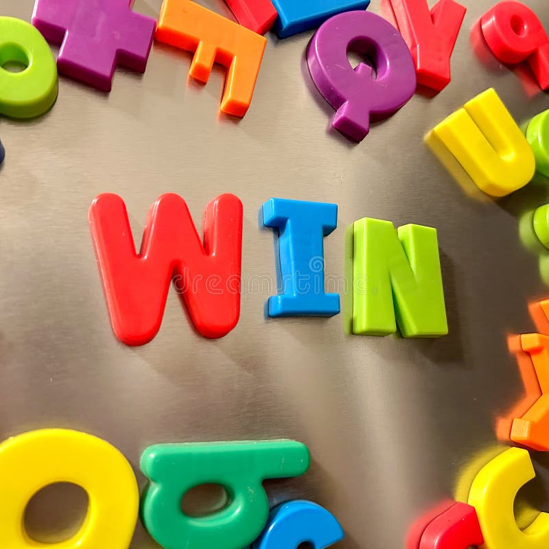 Win Written in Magnetic Letters Stock Image - Image of word, letters ...