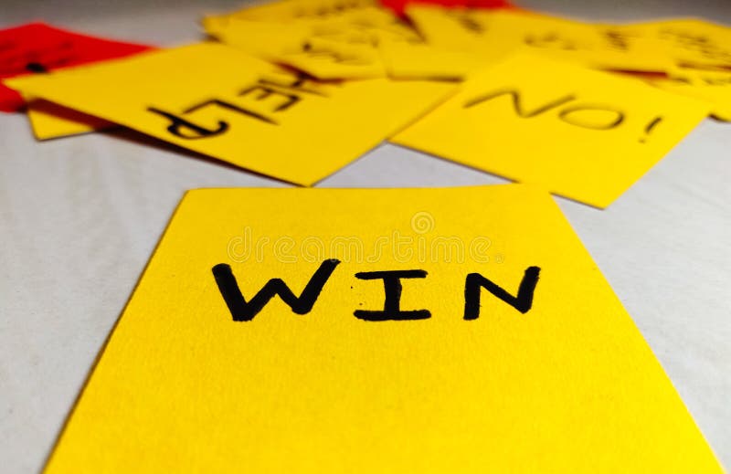 Win. stock image. Image of font, classic, paper, note - 158910731