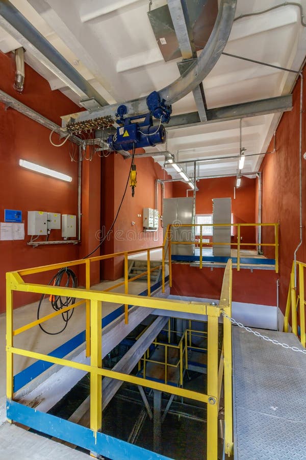 Winch, Hoist for Lifting Loads in a Production Facility Stock Image ...