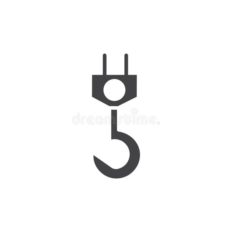 Winch Hook Icon Flat Simple Outline Set Stock Illustration ...