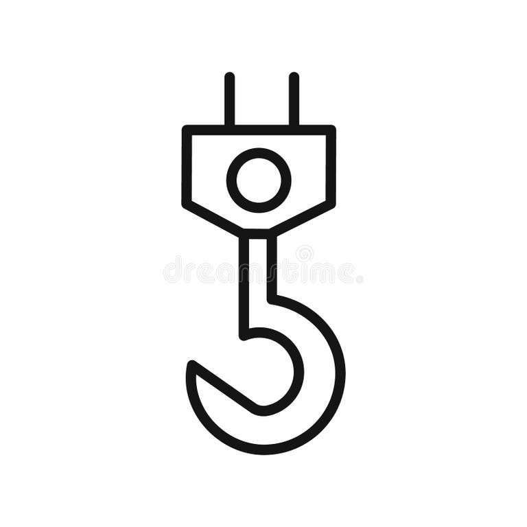 Winch Hook Icon Thin Line Art Isolated Stock Vector - Illustration of ...