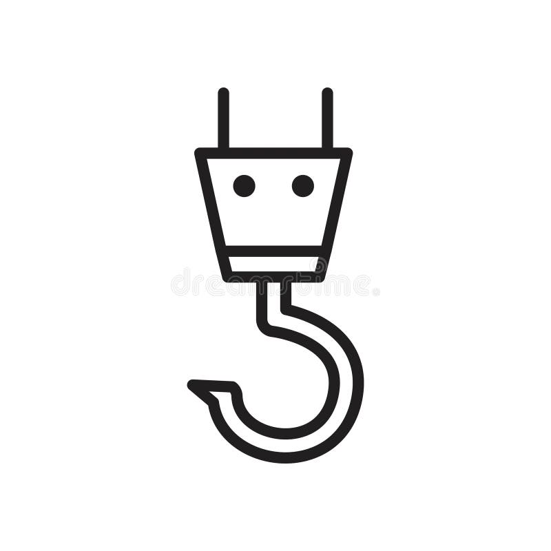 Winch Hook Icon Thin Line Flat Illustration Stock Illustration ...
