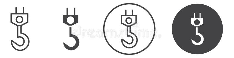 Winch Hook Icon Thin Line Illustration Stock Vector - Illustration of ...