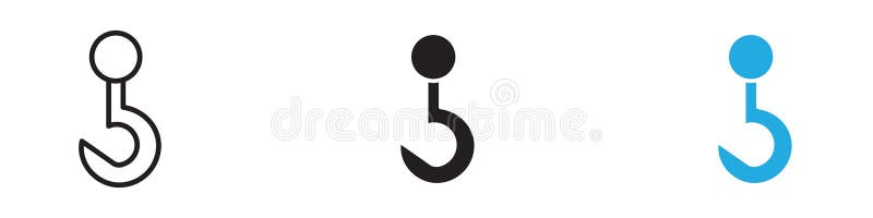 Winch Hook Icon Thin Line Illustration Stock Vector - Illustration of ...