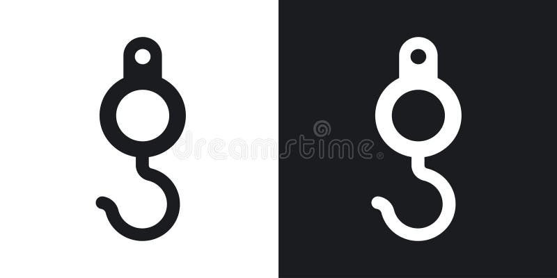 Winch Hookline in Thin Line Black Color. Flat Simple Vector Symbols ...