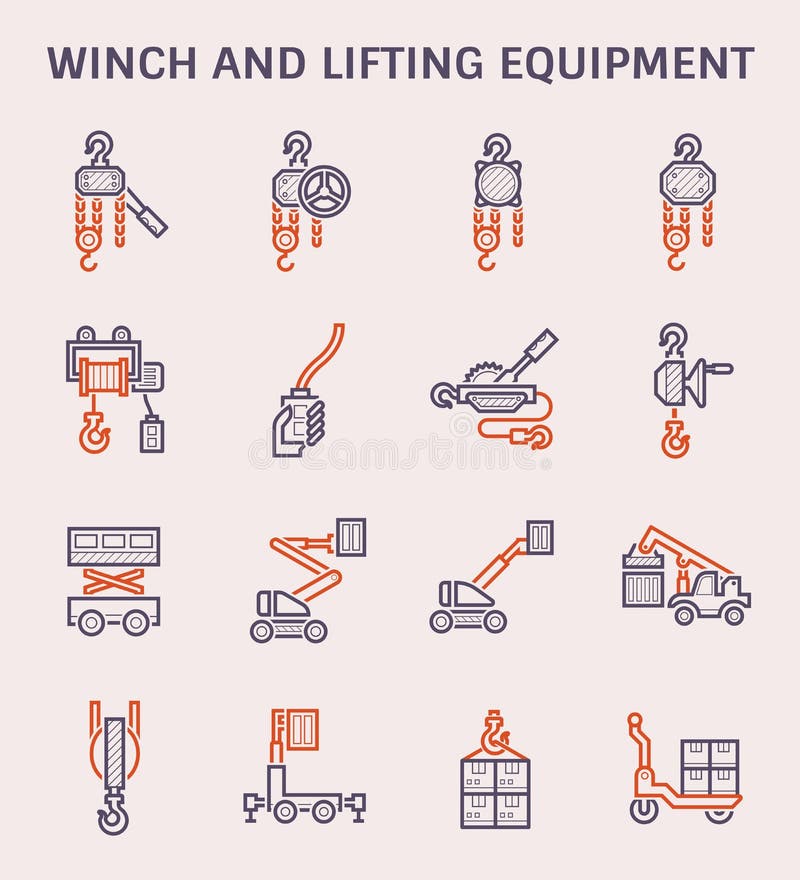 Winch lifting icon stock vector. Illustration of overhead - 126725215