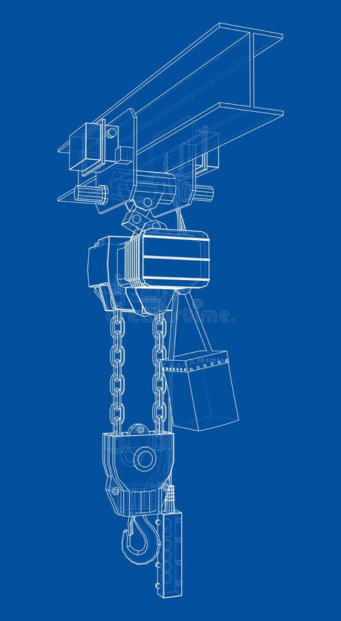 Winch Or Lifting Machine Concept Outline. Vector Stock Vector ...