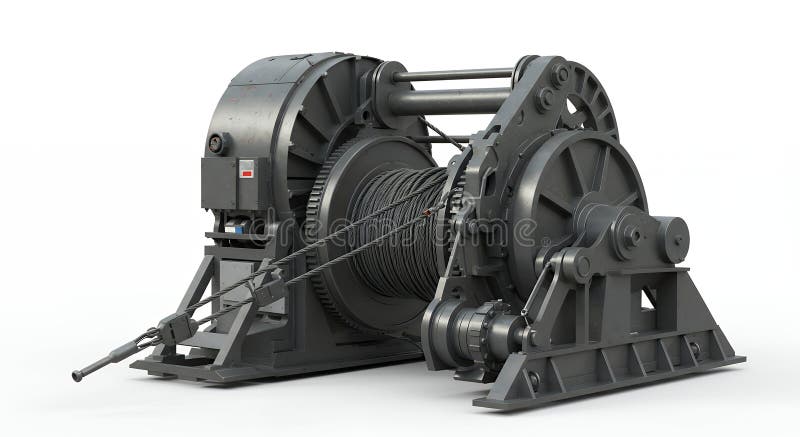 Industrial Winch 3D Model stock illustration. Illustration of industry ...