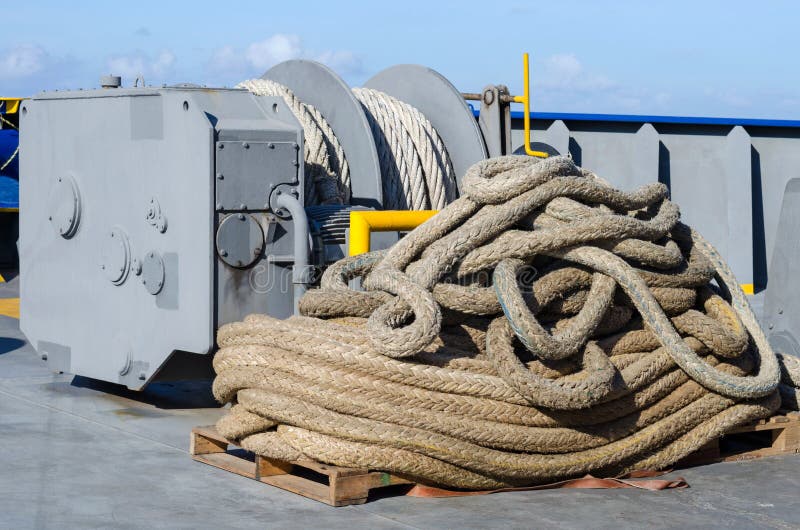 Aft mooring winch stock image. Image of winch, ring, motor - 67288321