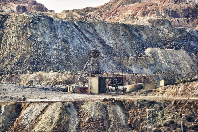 Winch of an Old Copper Mine Shaft Stock Image - Image of color, cargo ...