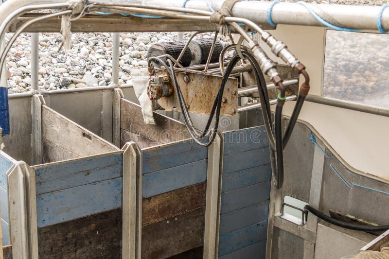 Winch System To Retrieve Nets on a Traditional Trawler Stock Photo ...