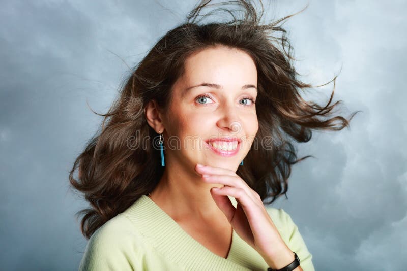 Wind stock image. Image of adult, hand, studio, smile - 16657155