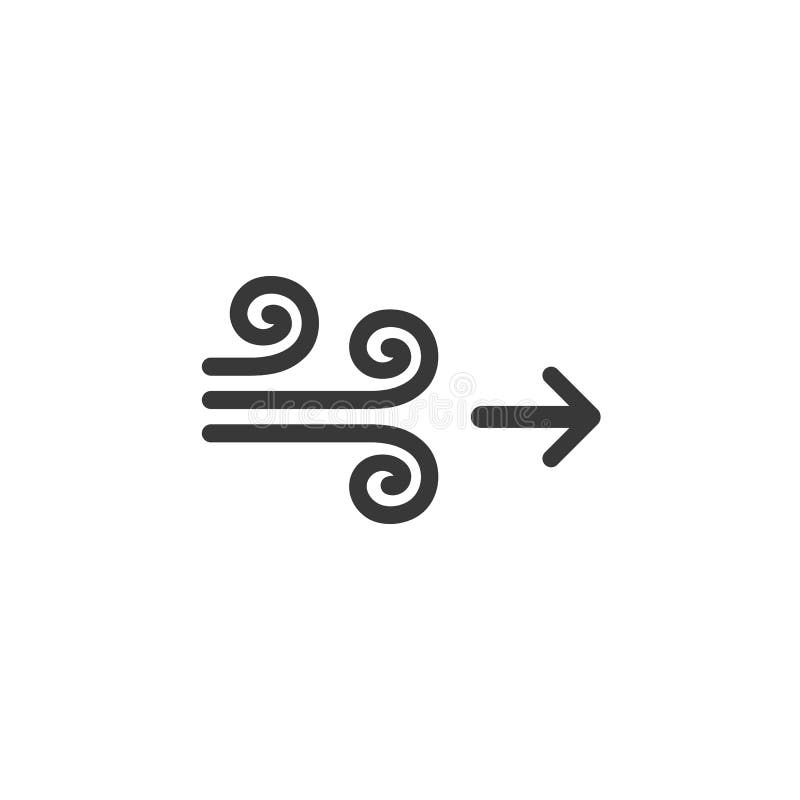 Wind with Arrow. Icon. Weather Glyph Vector Illustration Stock Vector ...